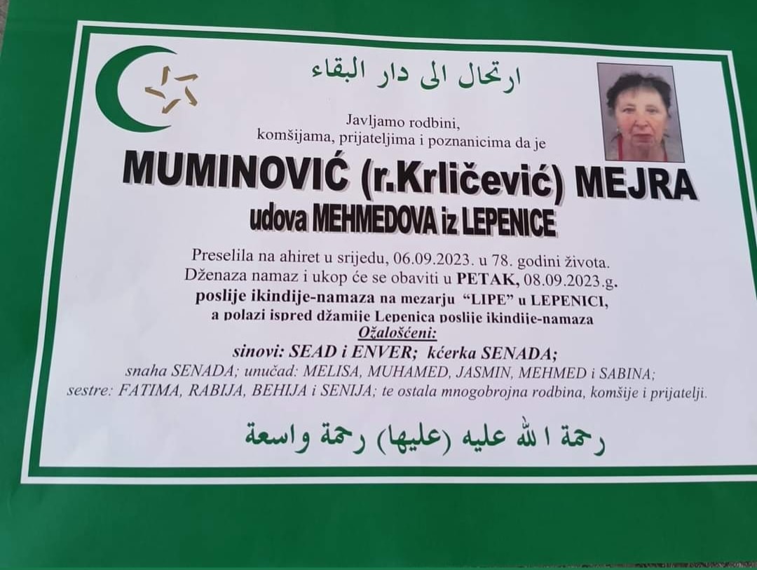 MUMINOVIĆ (r.Krličević) MEJRA