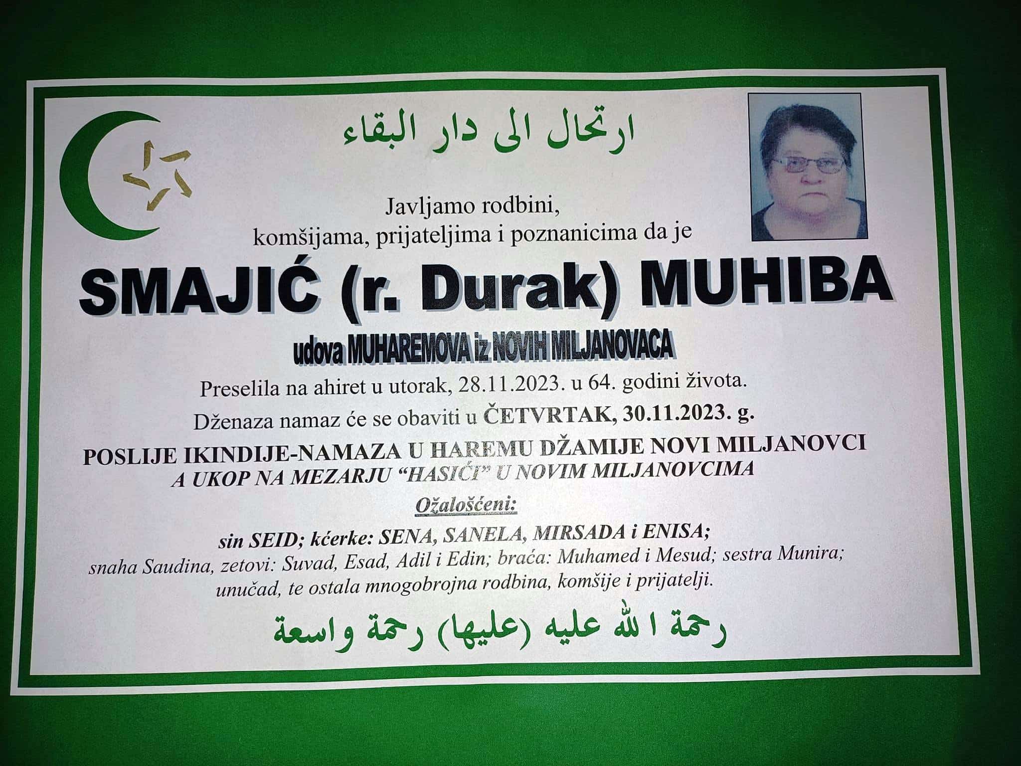 SMAJIĆ (r.Durak) MUHIBA
