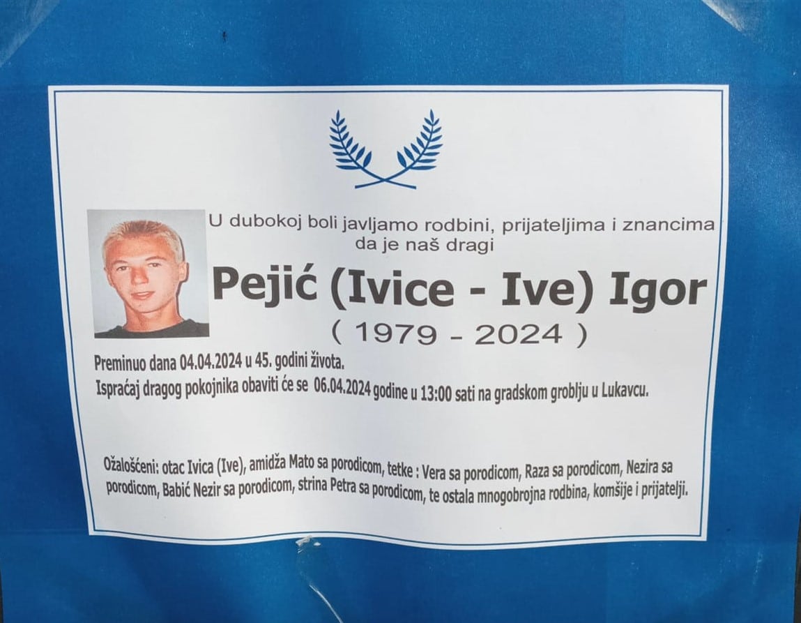 Preminuo Pejić (Ivice - Ive) Igor