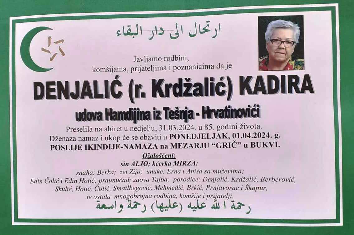 DENJALIĆ (r. Krdžalić) KADIRA